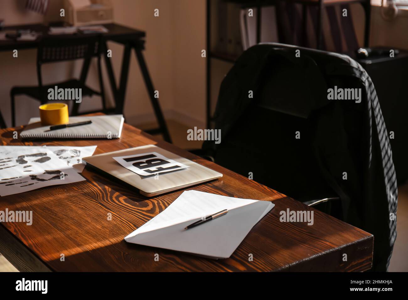 Workplace of FBI agent in office Stock Photo - Alamy