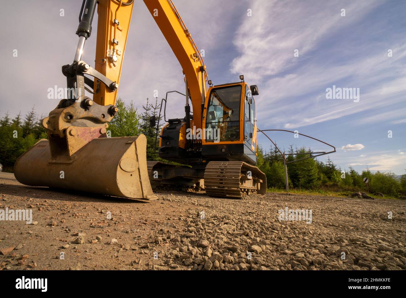 Excavators on caterpillars heavy construction equipment consisting of a ...