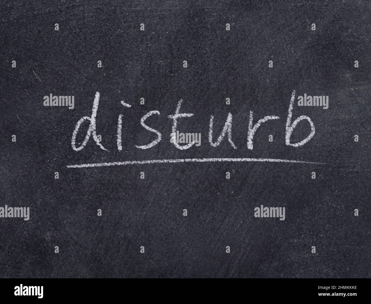 disturb concept word on blackboard background Stock Photo - Alamy