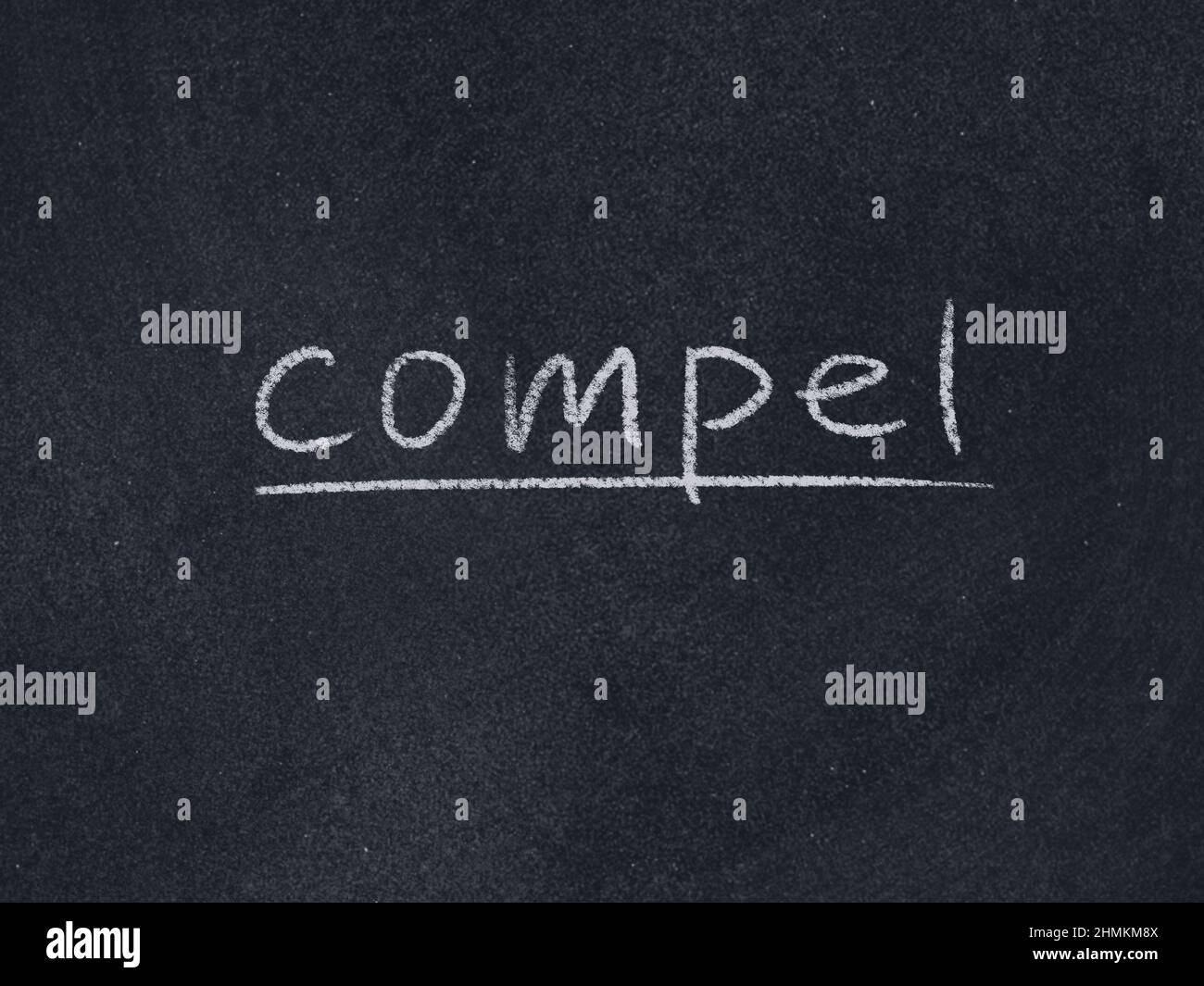 compel concept word on blackboard background Stock Photo - Alamy