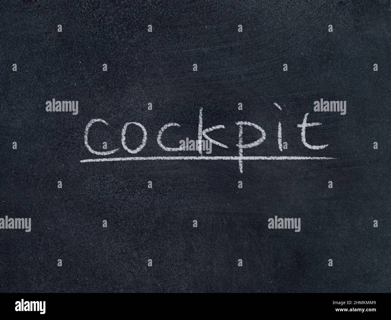 cockpit concept word on blackboard background Stock Photo - Alamy