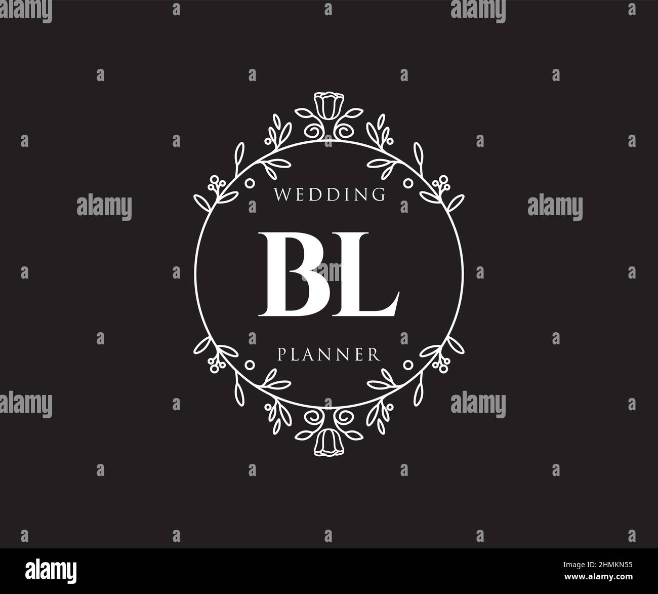 BL Initials letter Wedding monogram logos collection, hand drawn modern ...