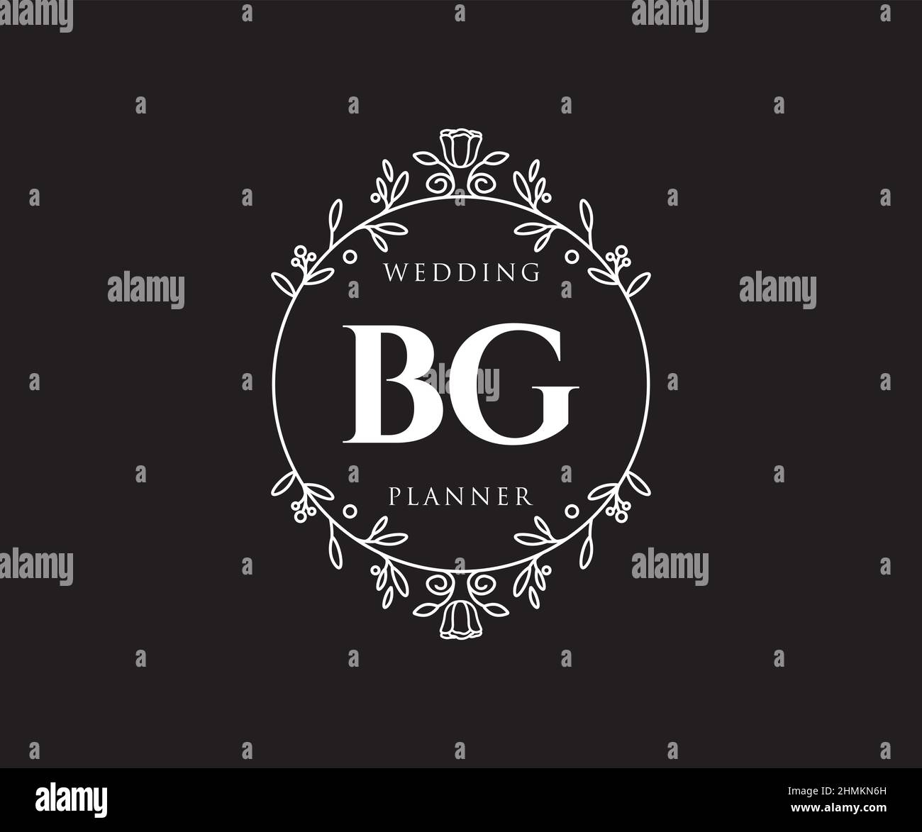 BG Initials letter Wedding monogram logos collection, hand drawn modern ...