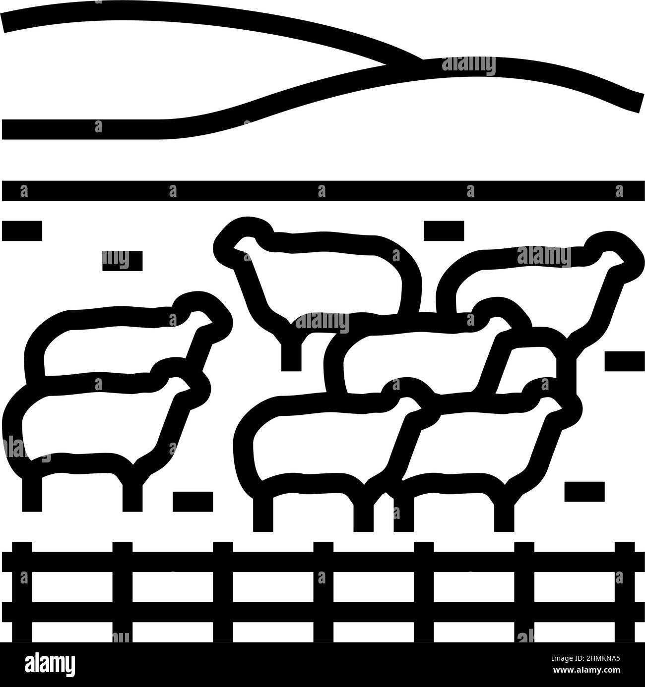 pasture sheep line icon vector illustration Stock Vector Image & Art ...