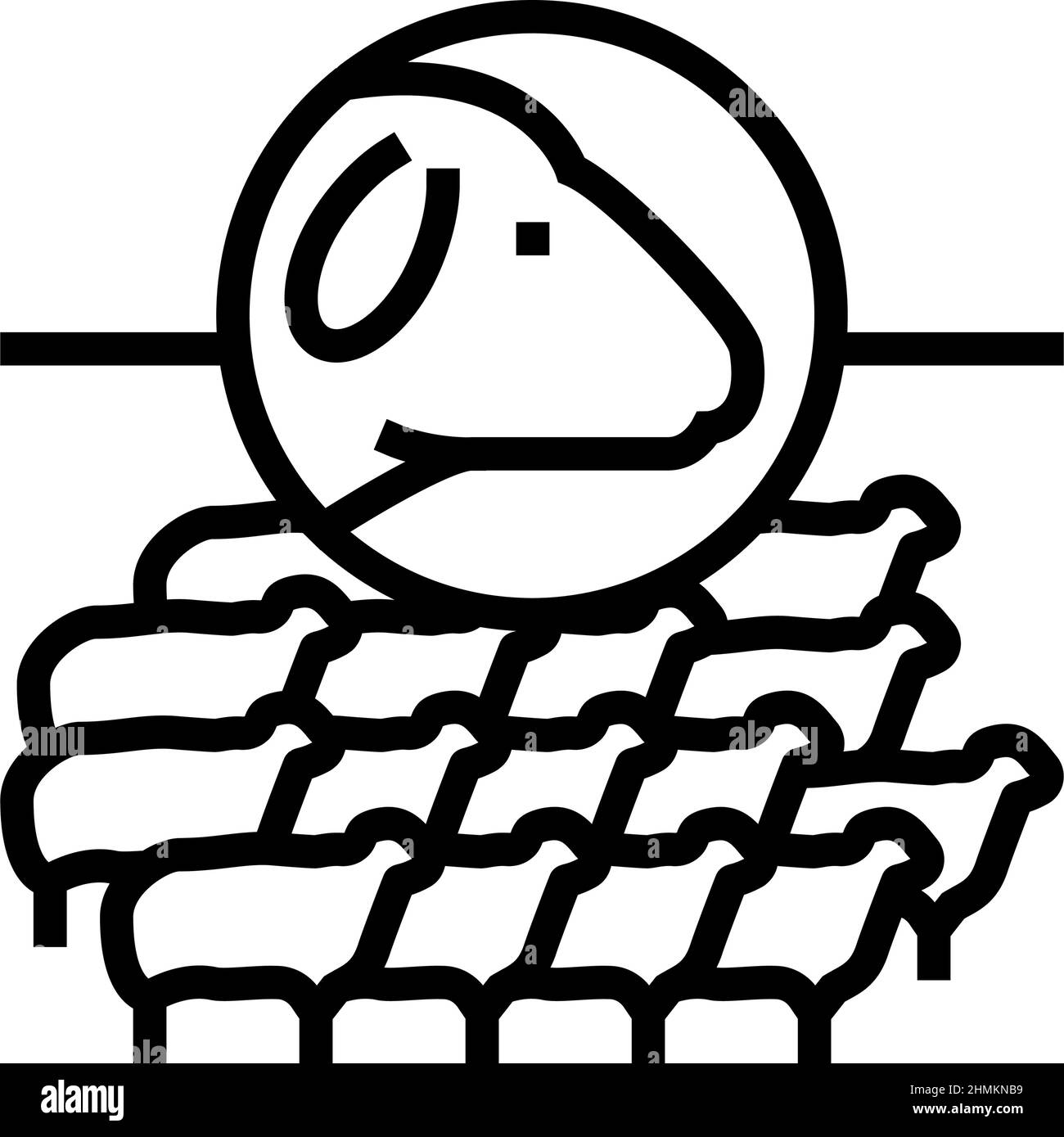 herd sheep line icon vector illustration Stock Vector Image & Art - Alamy