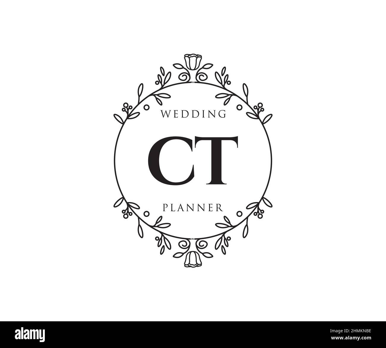 CT Initials letter Wedding monogram logos collection, hand drawn modern ...