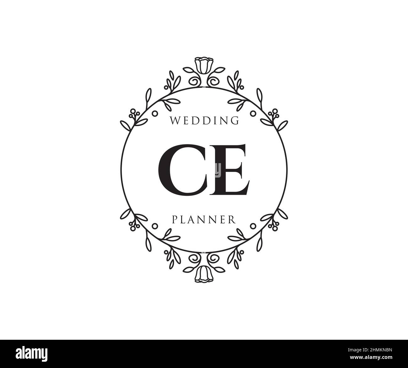 CE Initials letter Wedding monogram logos collection, hand drawn modern ...