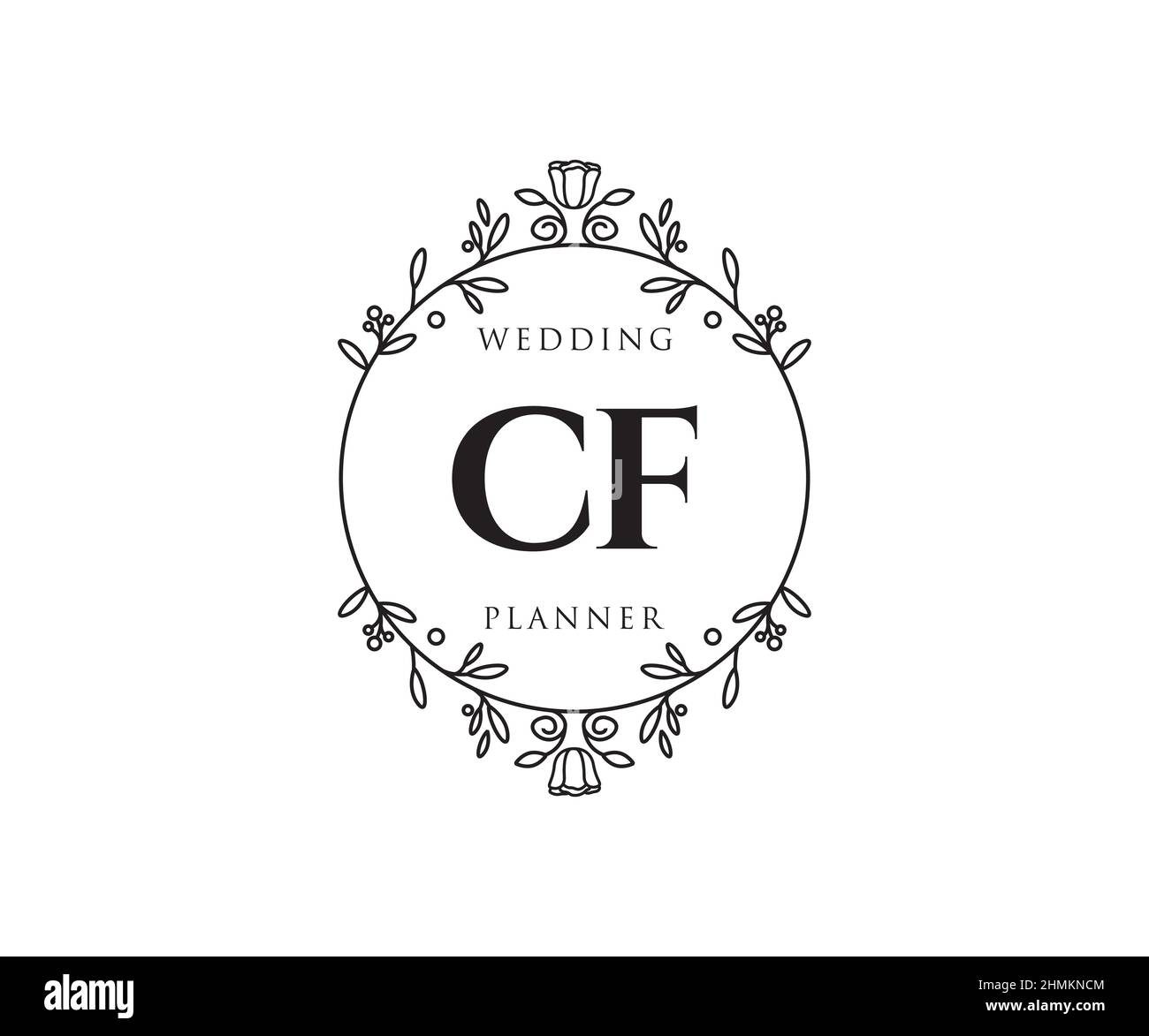 CF Initials letter Wedding monogram logos collection, hand drawn modern ...