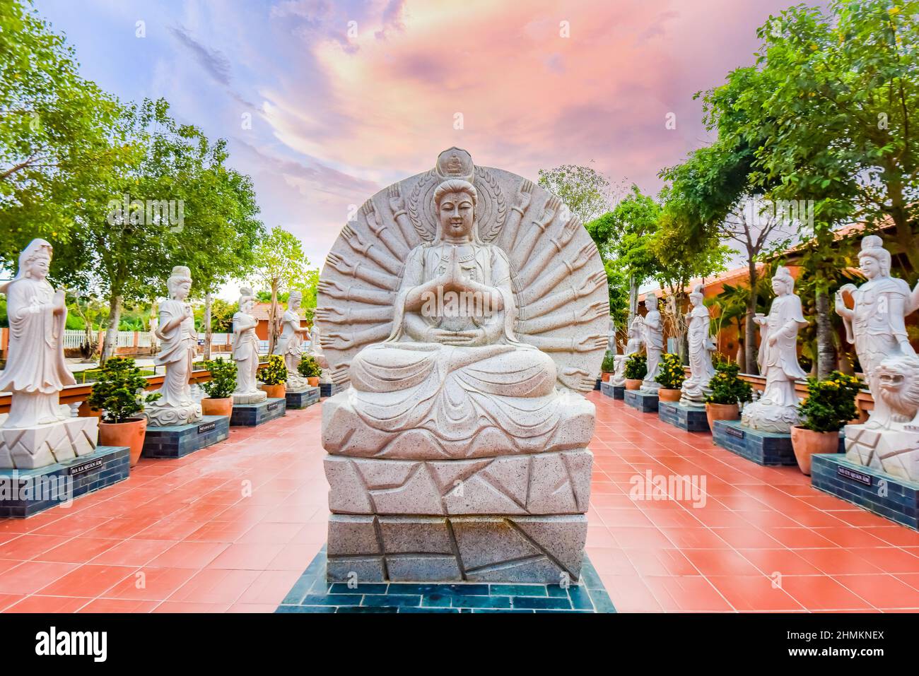Southern Truc Lam Zen Monastery in the New Year's Day. Famous tourist ...