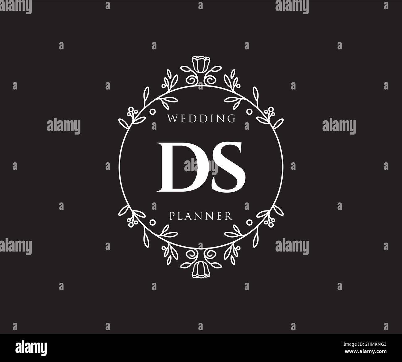 DS Initials letter Wedding monogram logos collection, hand drawn modern ...