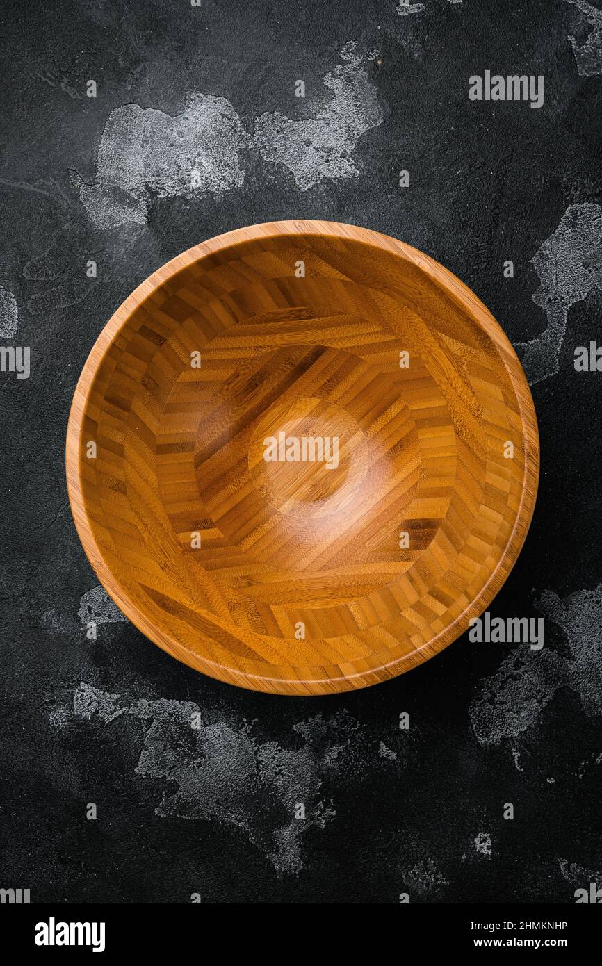 Kitchen Empty Wooden Bowl for salad with copy space for text or food ...