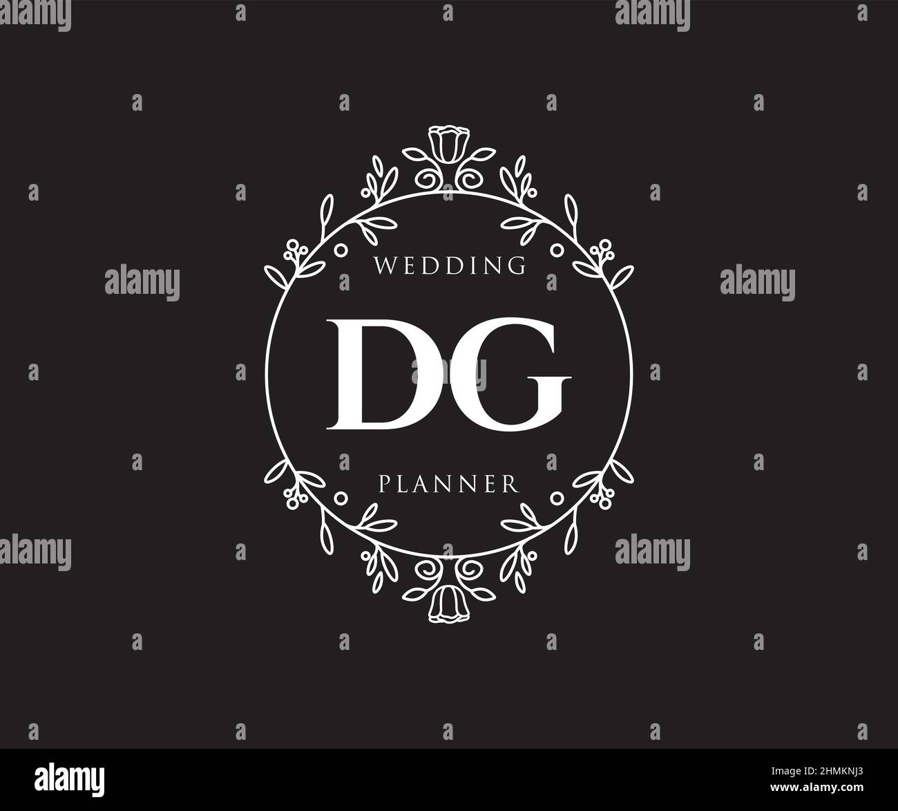 DG Initials letter Wedding monogram logos collection, hand drawn modern ...