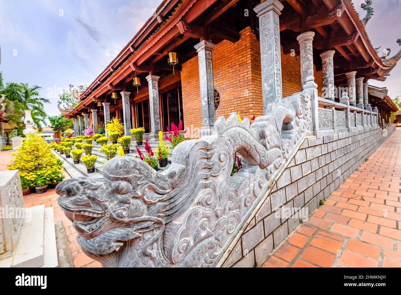 Southern Truc Lam Zen Monastery in the New Year's Day. Famous tourist ...