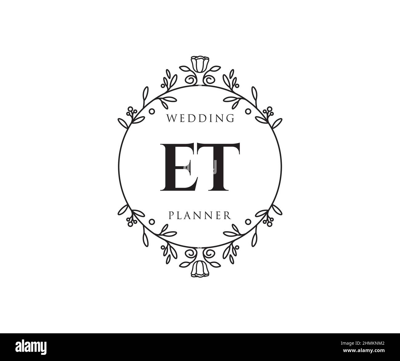 ET Initials letter Wedding monogram logos collection, hand drawn modern ...