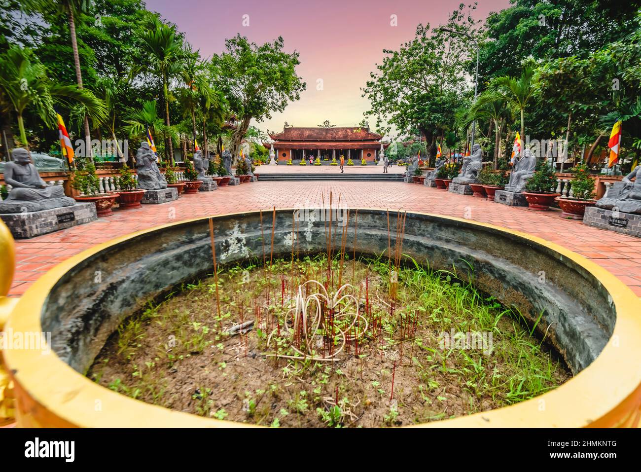 Southern Truc Lam Zen Monastery in the New Year's Day. Famous tourist ...