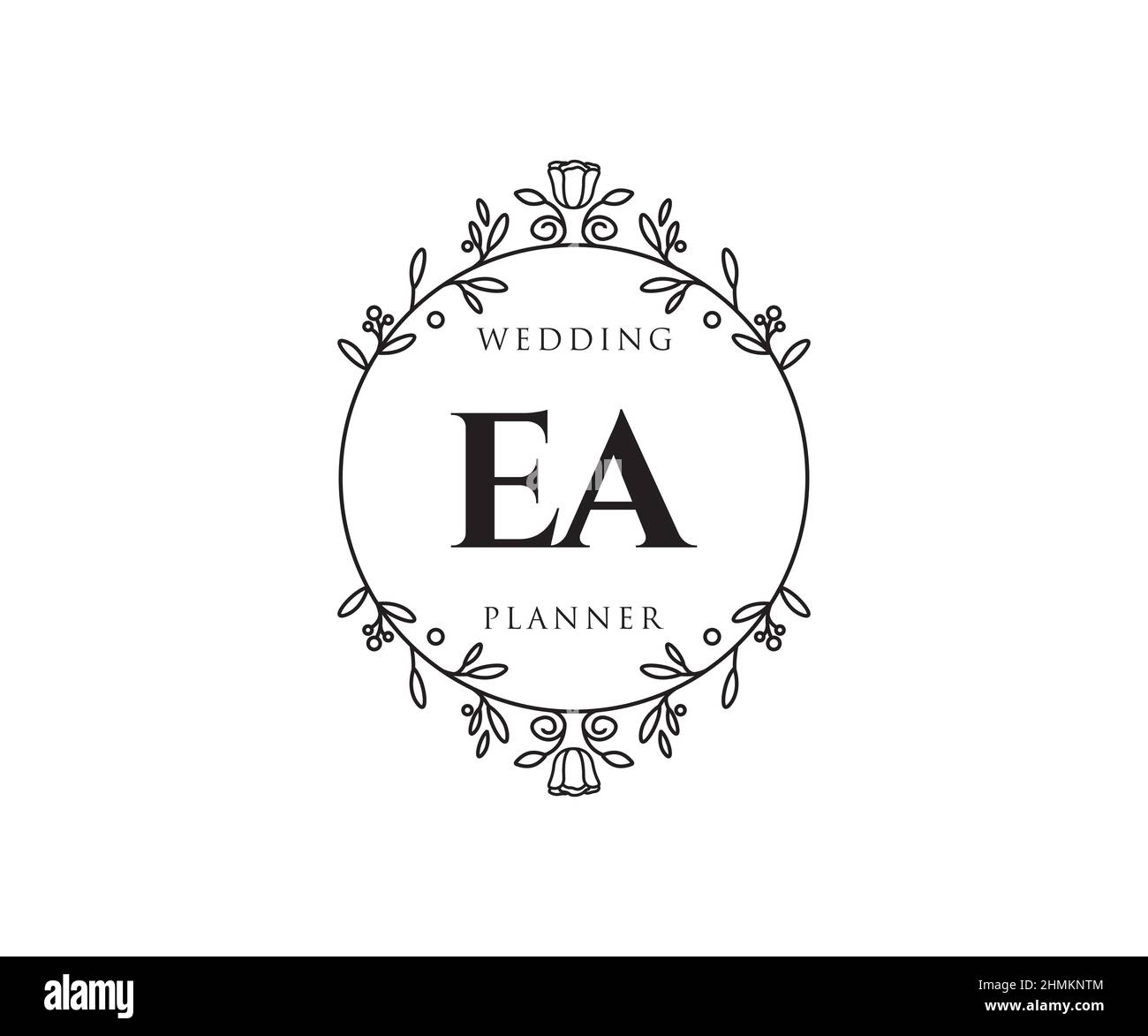 EA Initials letter Wedding monogram logos collection, hand drawn modern ...
