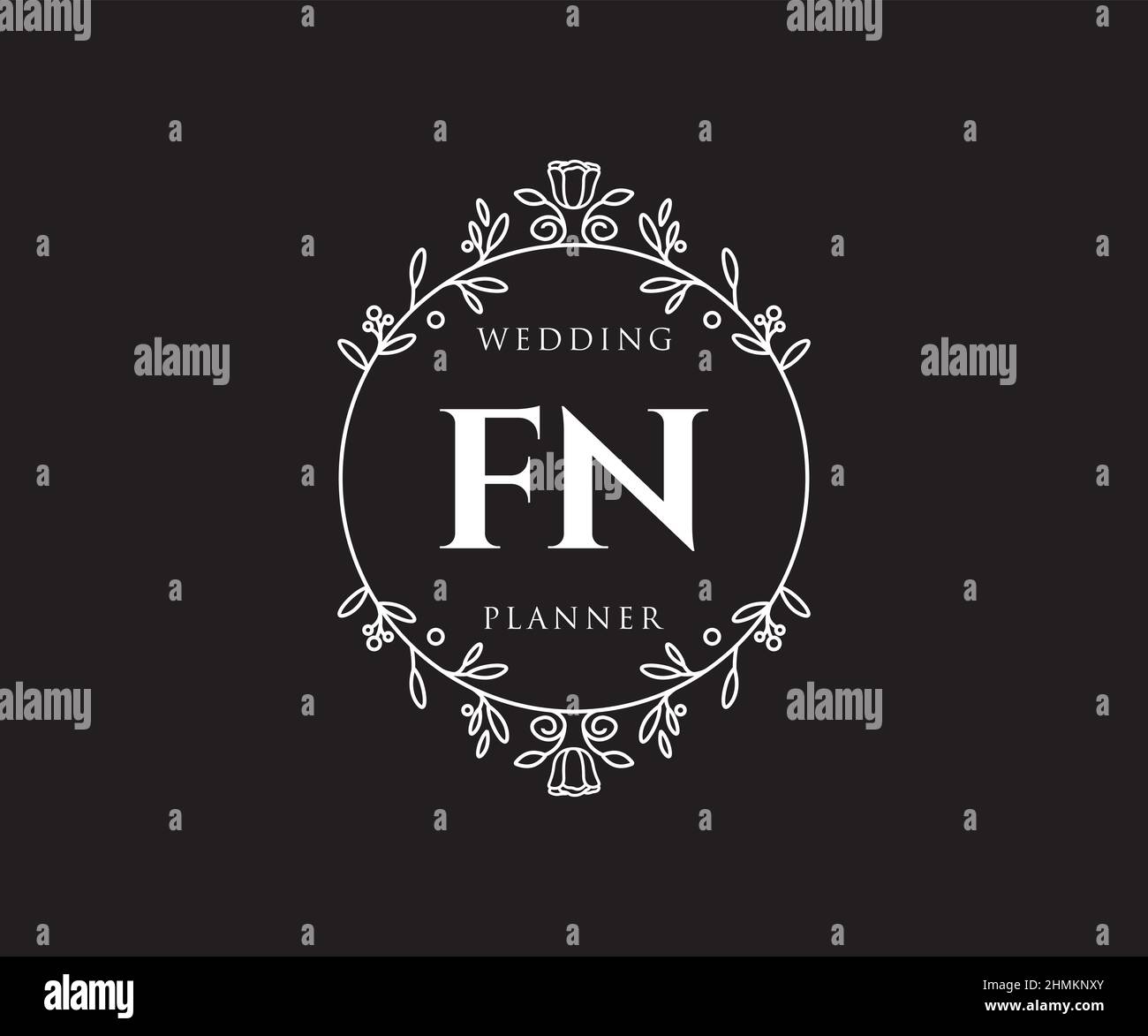 FN Initials letter Wedding monogram logos collection, hand drawn modern ...