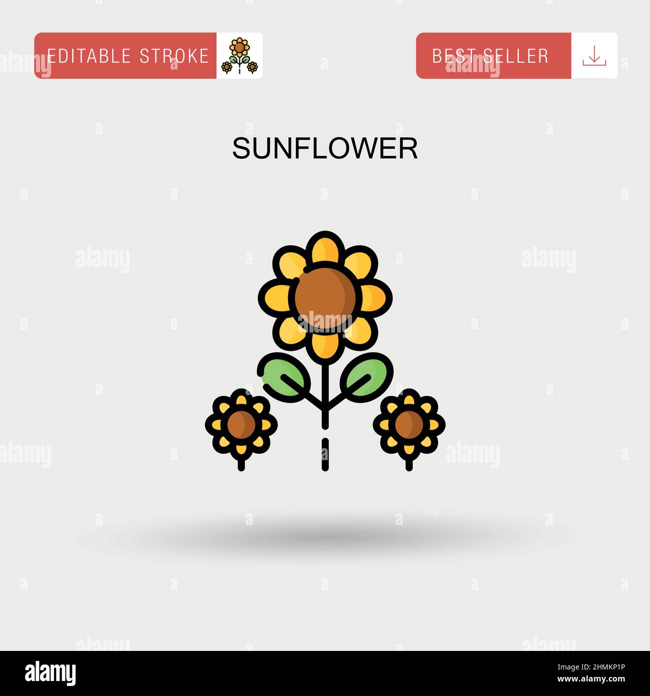 Sunflower Simple vector icon Stock Vector Image & Art - Alamy
