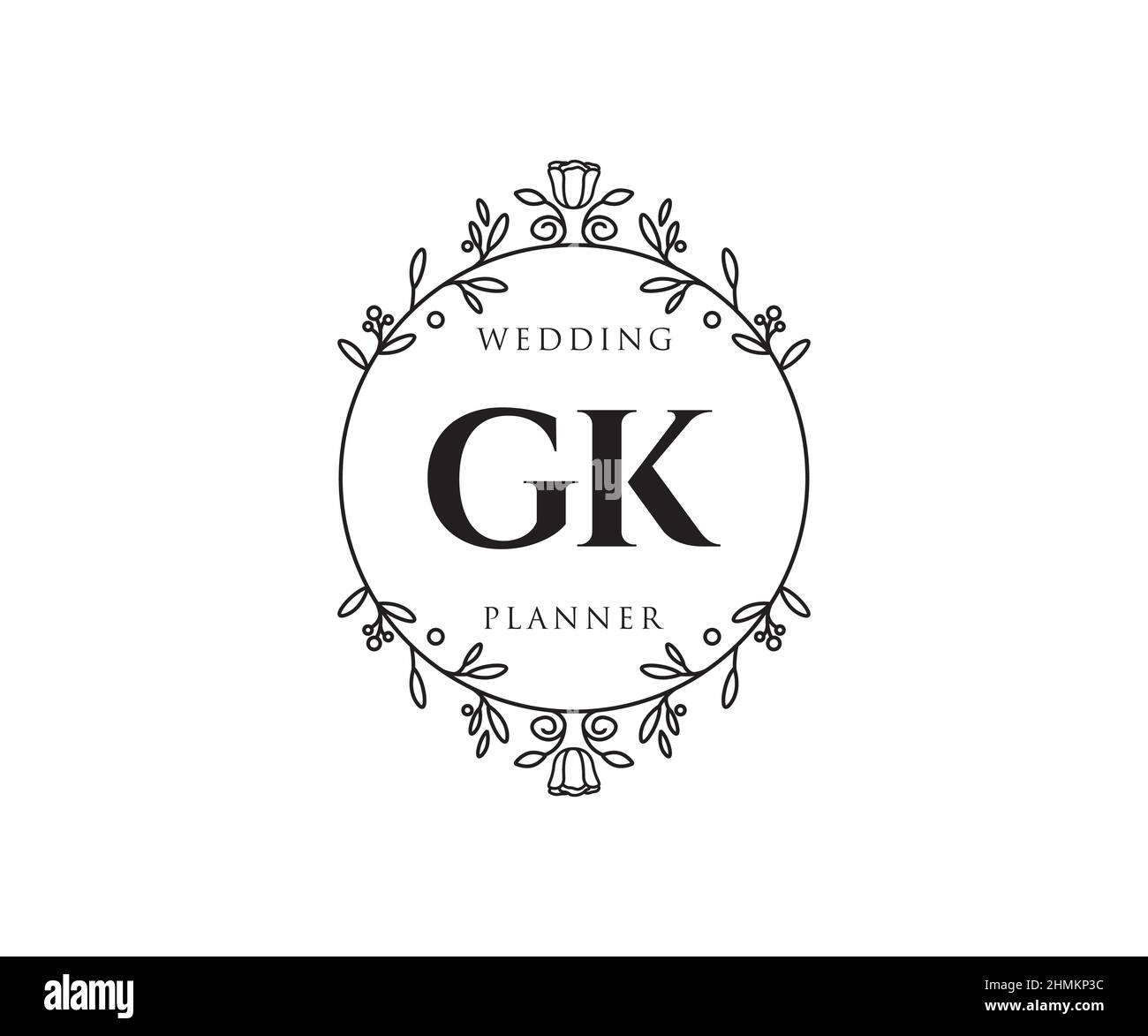 GK Initials letter Wedding monogram logos collection, hand drawn modern ...