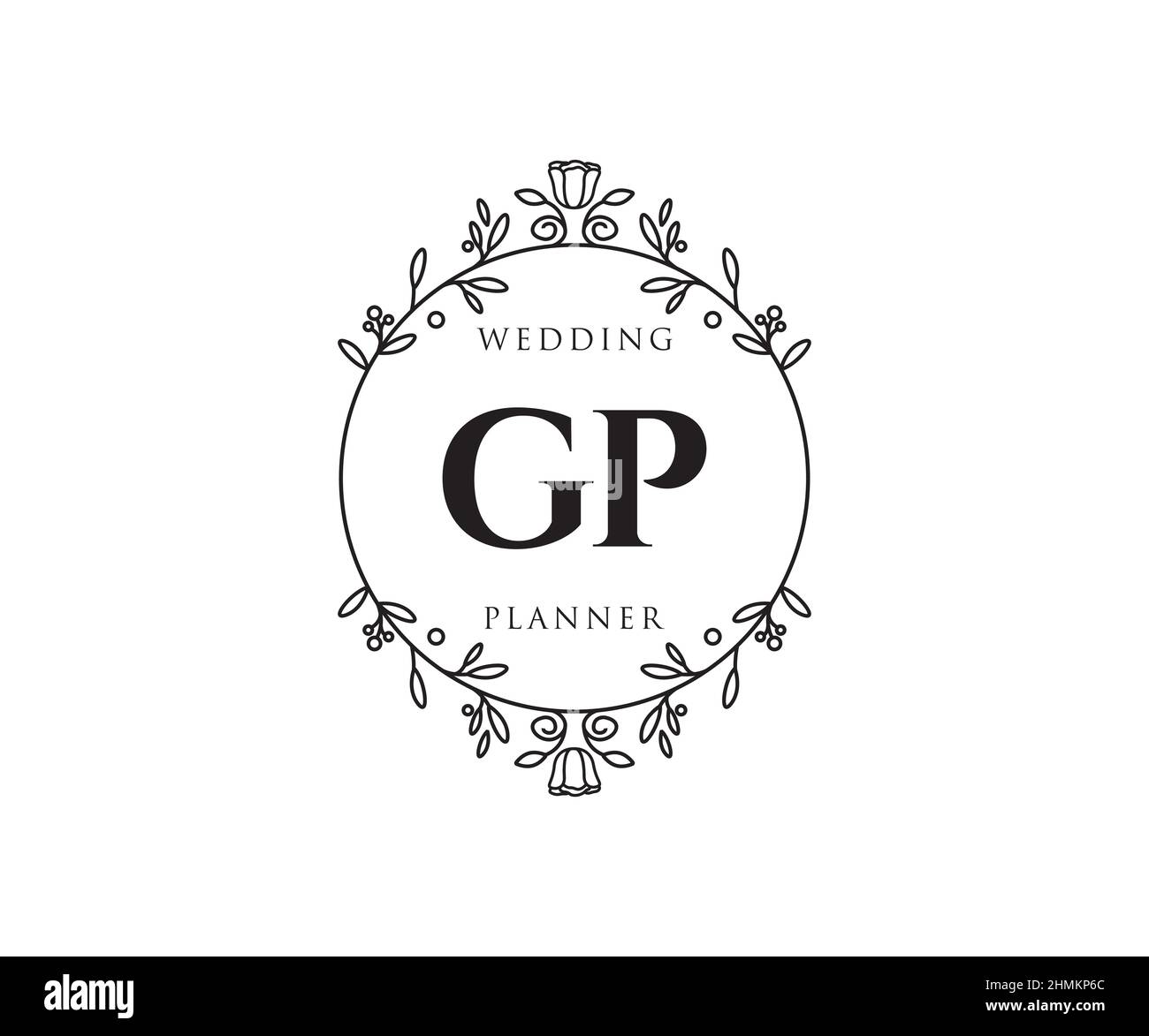 GP Initials letter Wedding monogram logos collection, hand drawn modern ...