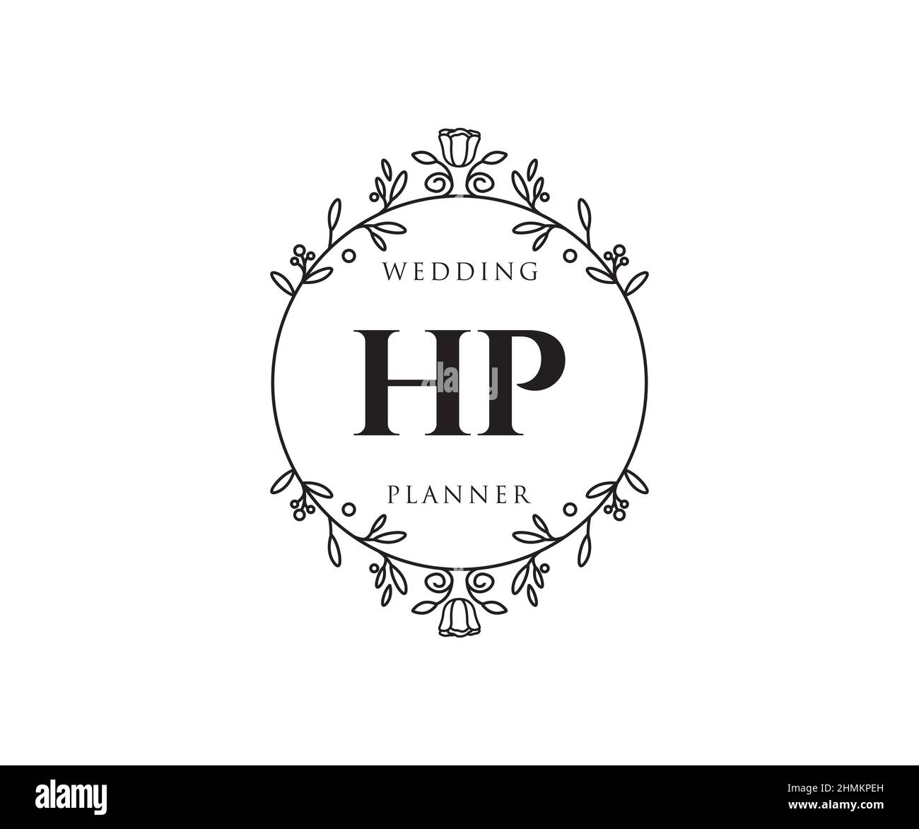 HP Initials letter Wedding monogram logos collection, hand drawn modern ...