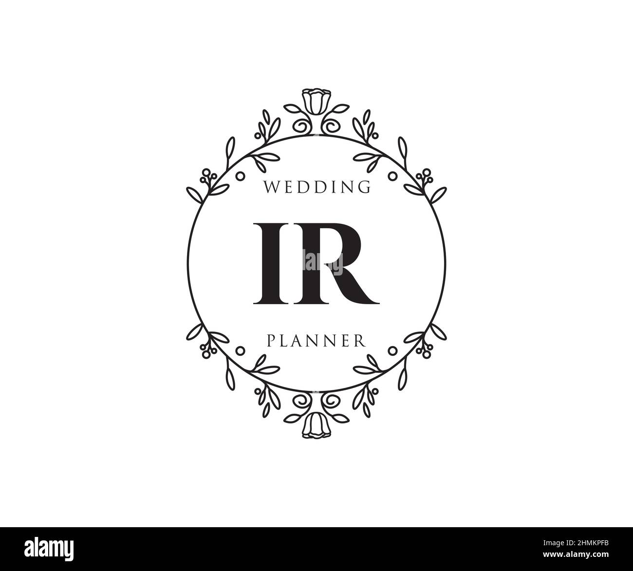 IR Initials letter Wedding monogram logos collection, hand drawn modern ...