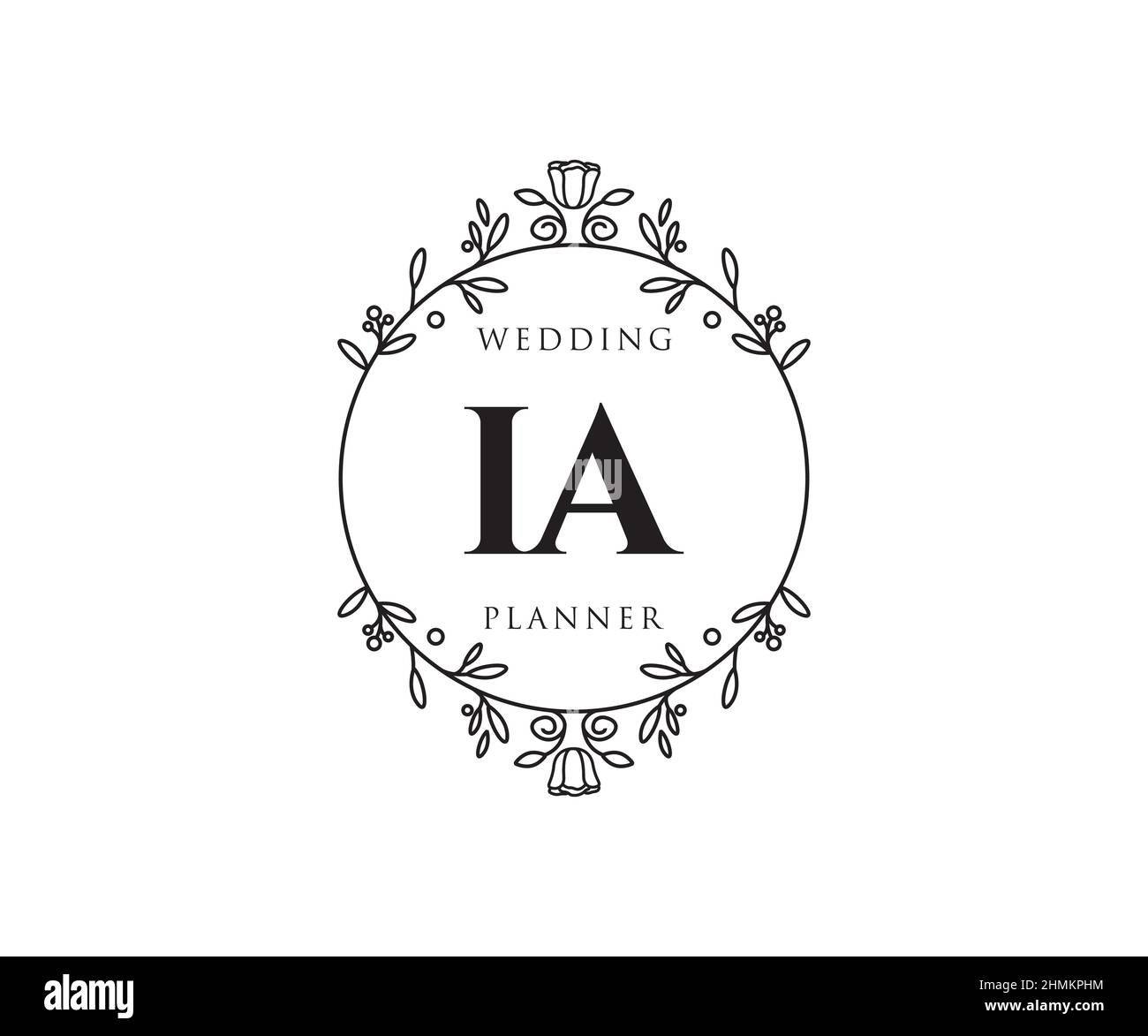 IA Initials letter Wedding monogram logos collection, hand drawn modern ...