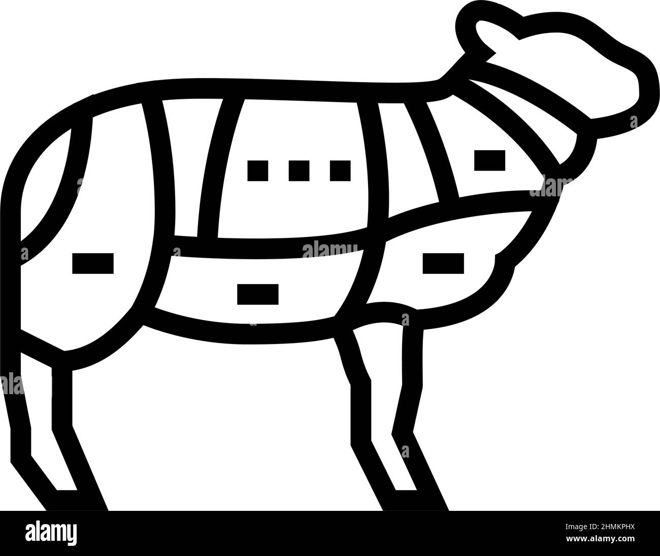 meat sheep line icon vector illustration Stock Vector Image & Art - Alamy