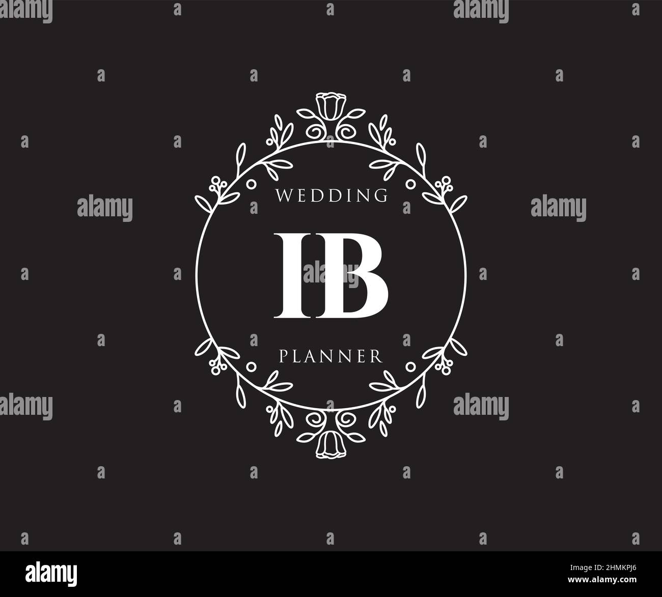 IB Initials letter Wedding monogram logos collection, hand drawn modern ...