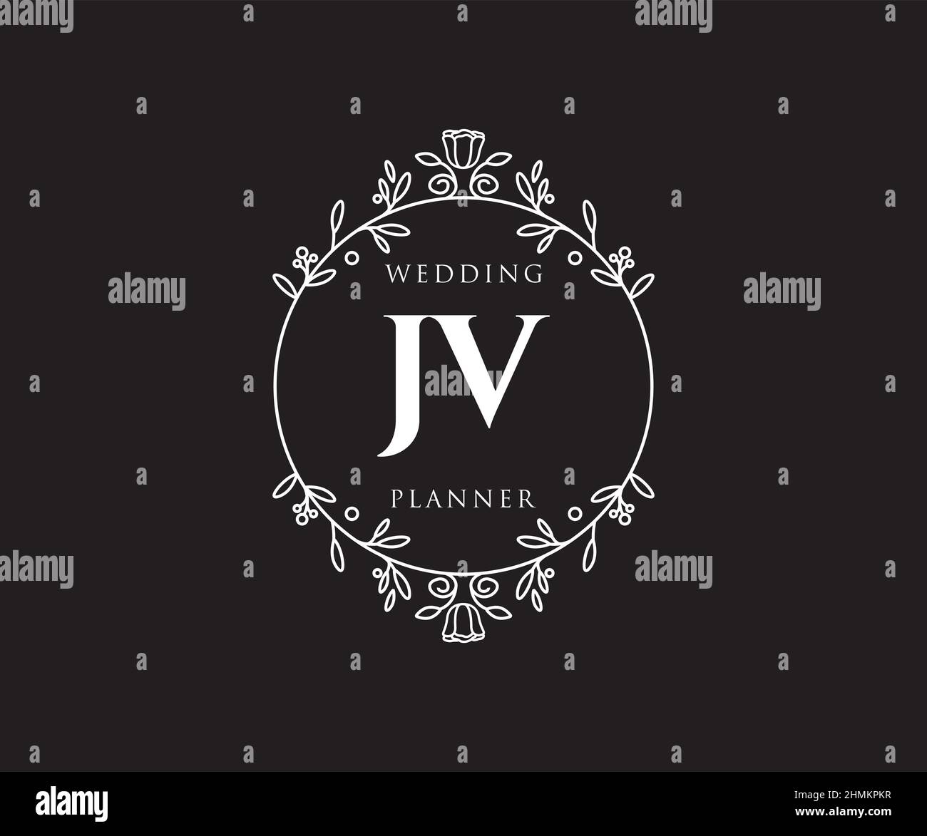 JV Initials letter Wedding monogram logos collection, hand drawn modern ...