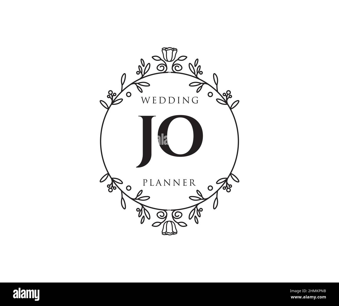 JO Initials letter Wedding monogram logos collection, hand drawn modern ...