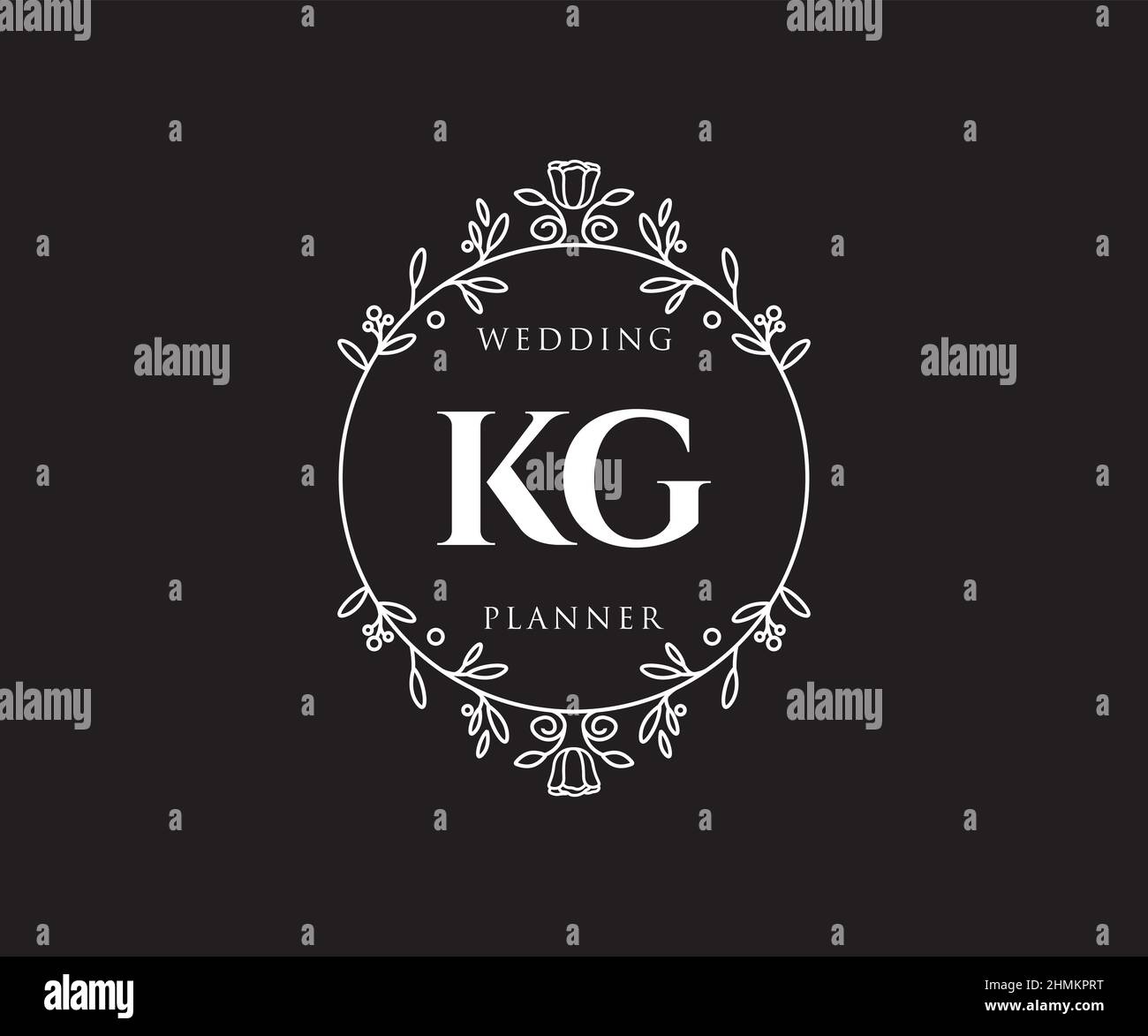 KG Initials letter Wedding monogram logos collection, hand drawn modern ...