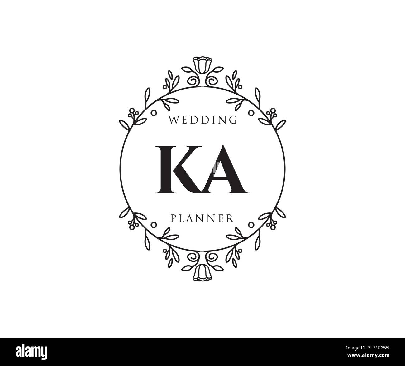 KA Initials letter Wedding monogram logos collection, hand drawn modern ...