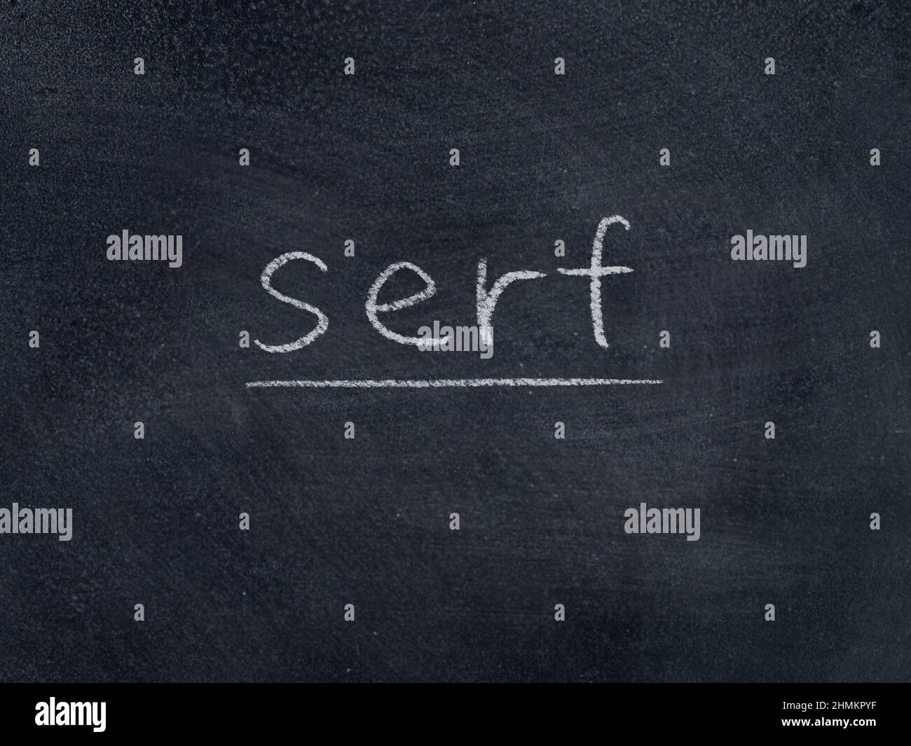 serf concept word on blackboard background Stock Photo - Alamy