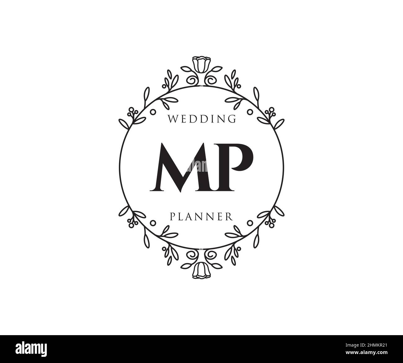 MP Initials letter Wedding monogram logos collection, hand drawn modern ...