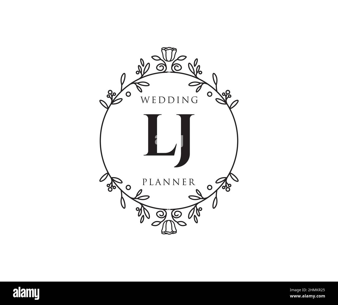 LJ Initials letter Wedding monogram logos collection, hand drawn modern ...