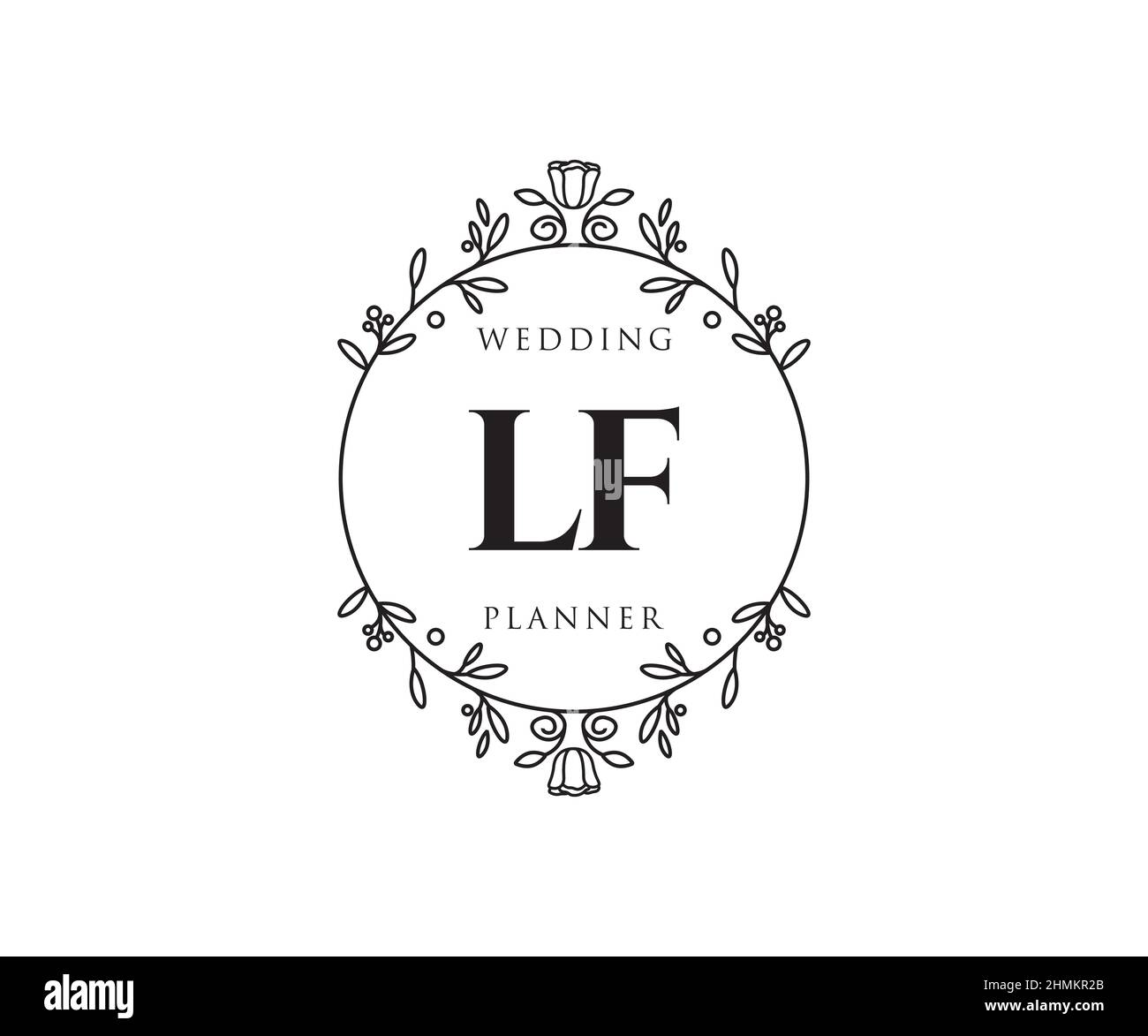 LF Initials letter Wedding monogram logos collection, hand drawn modern ...