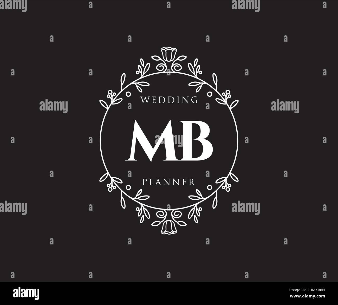 MB Initials letter Wedding monogram logos collection, hand drawn modern ...