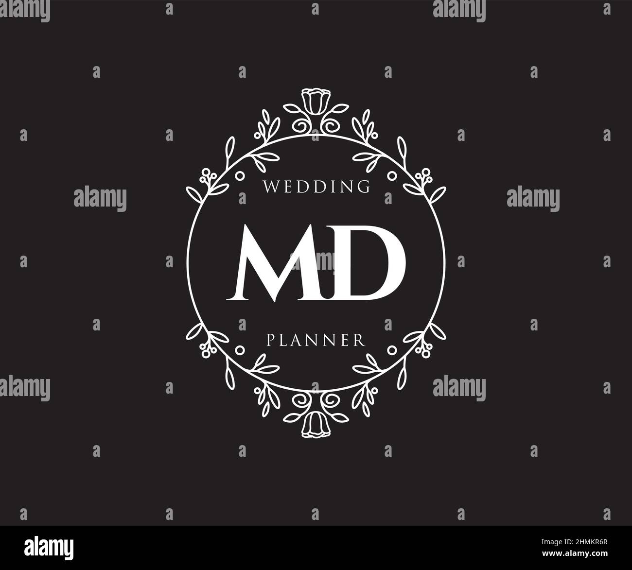 MD Initials letter Wedding monogram logos collection, hand drawn modern ...