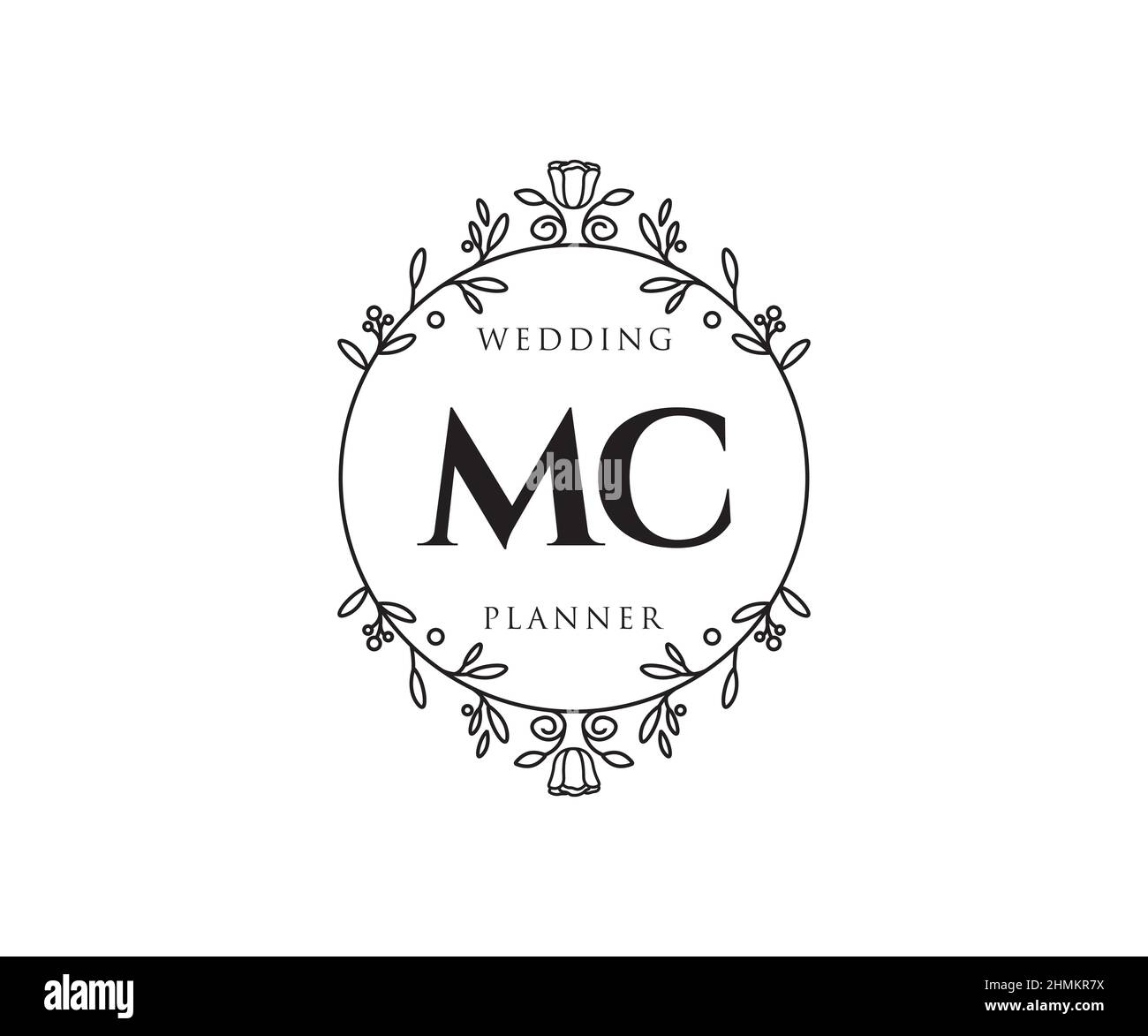 MC Initials letter Wedding monogram logos collection, hand drawn modern ...