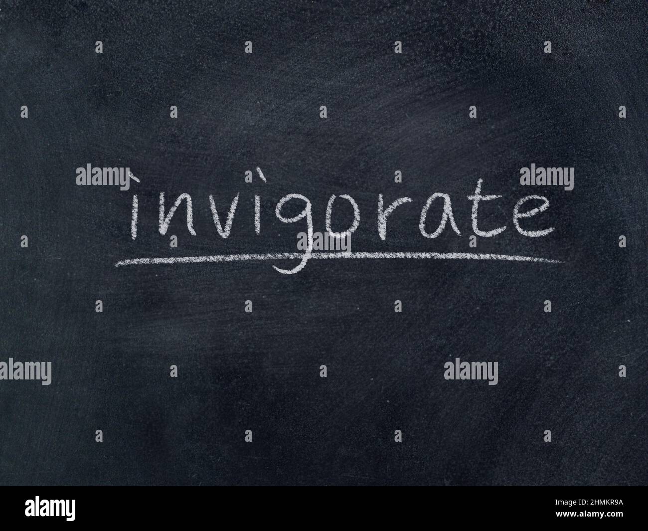 invigorate concept word on blackboard background Stock Photo - Alamy