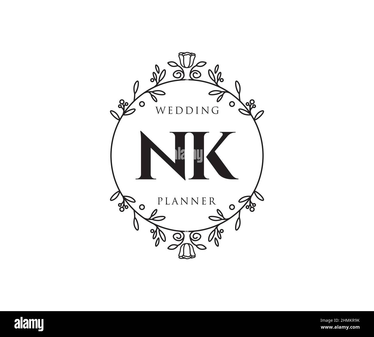 NK Initials letter Wedding monogram logos collection, hand drawn modern ...