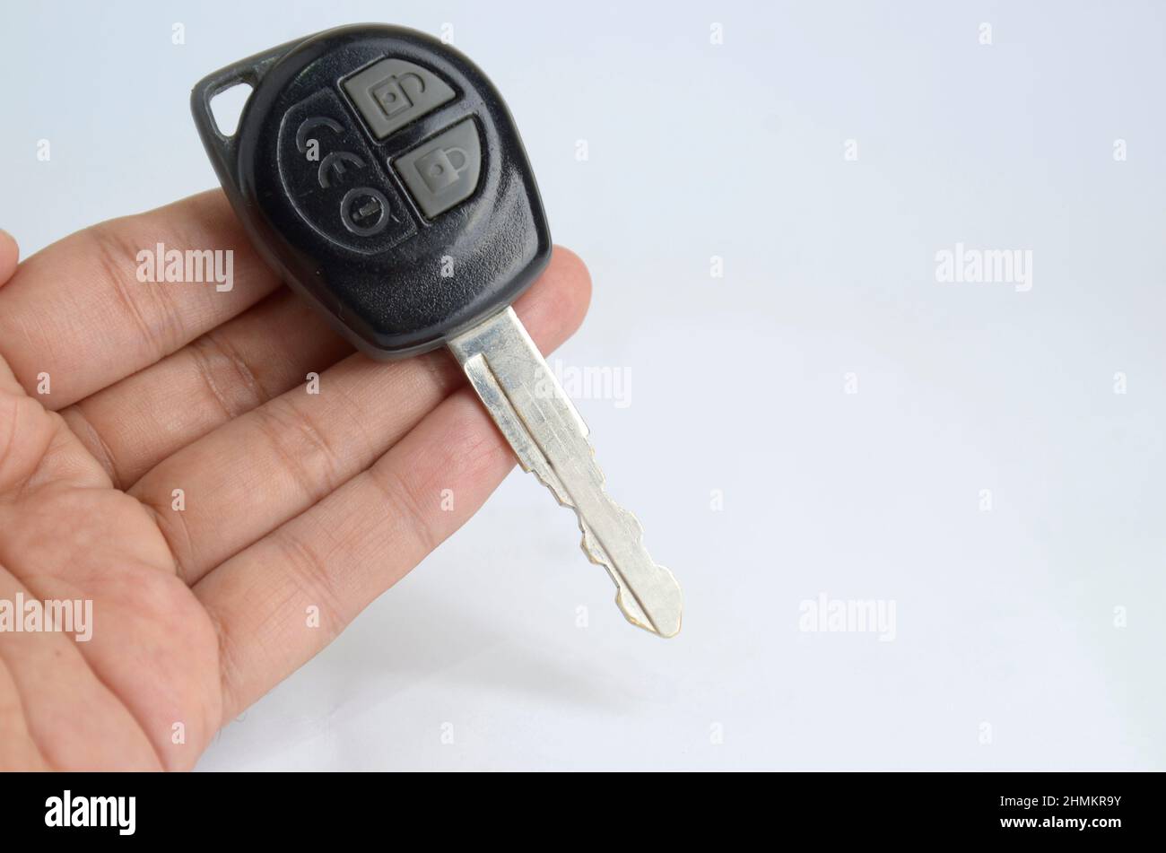 hand holding car key. Immobilizer. Isolated in White background Stock ...