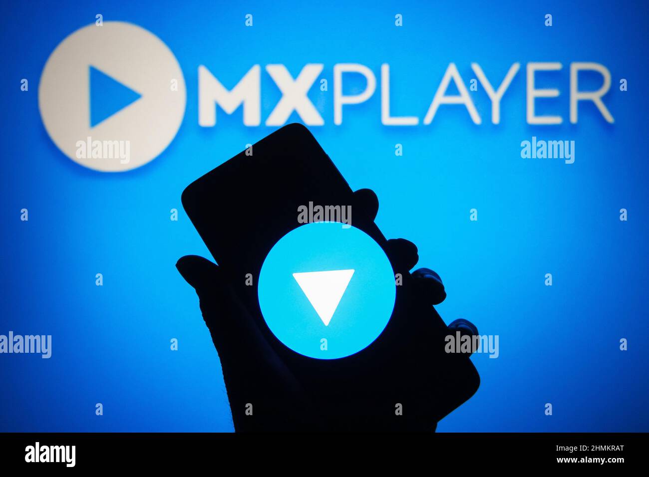 In this photo illustration, a MX Player app logo is seen on a ...