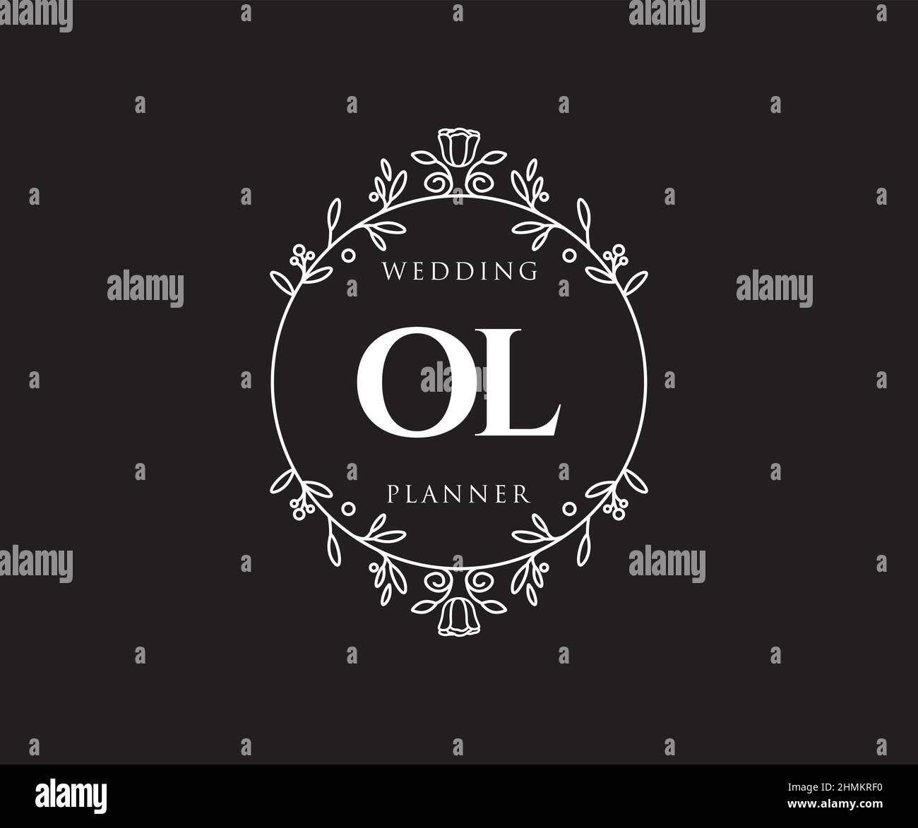 OL Initials letter Wedding monogram logos collection, hand drawn modern ...