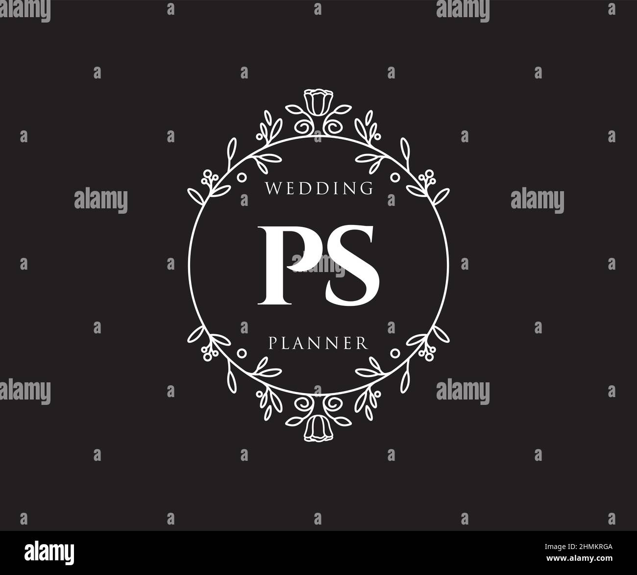 PS Initials letter Wedding monogram logos collection, hand drawn modern ...