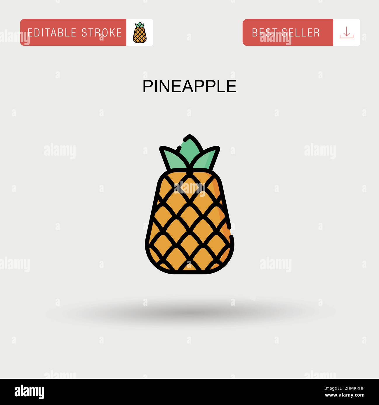 Pineapple Simple vector icon Stock Vector Image & Art - Alamy