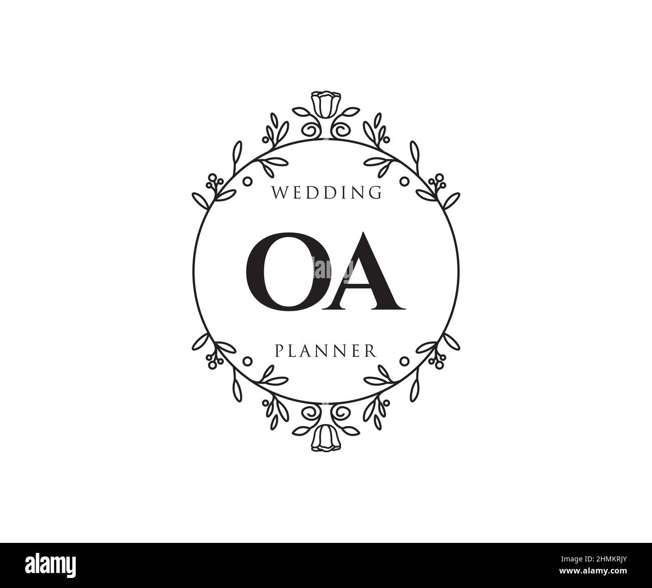 OA Initials letter Wedding monogram logos collection, hand drawn modern ...