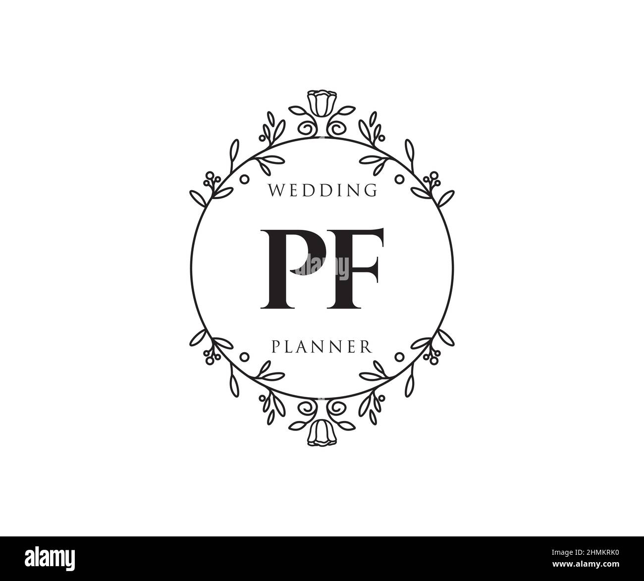 PF Initials letter Wedding monogram logos collection, hand drawn modern ...