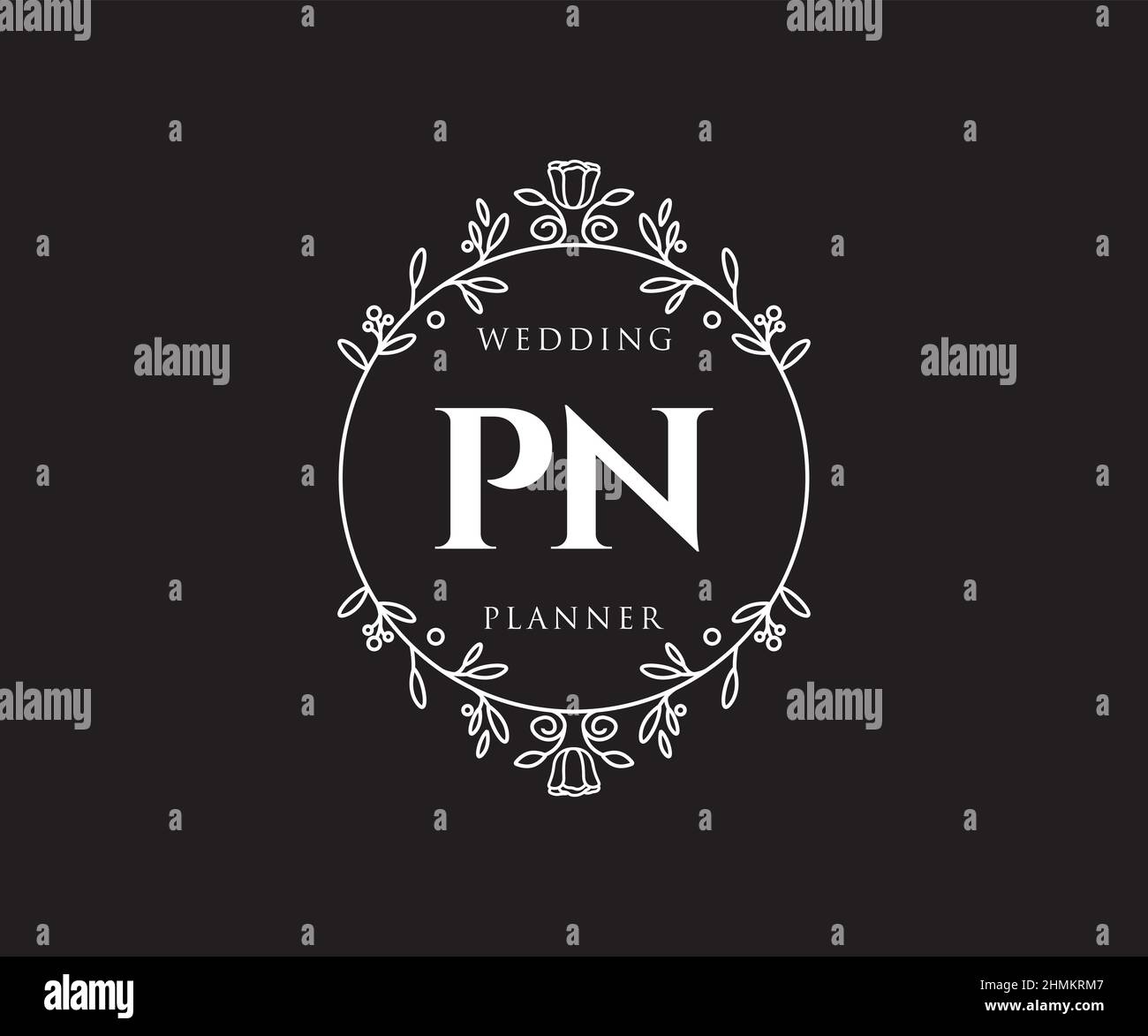 PN Initials letter Wedding monogram logos collection, hand drawn modern ...